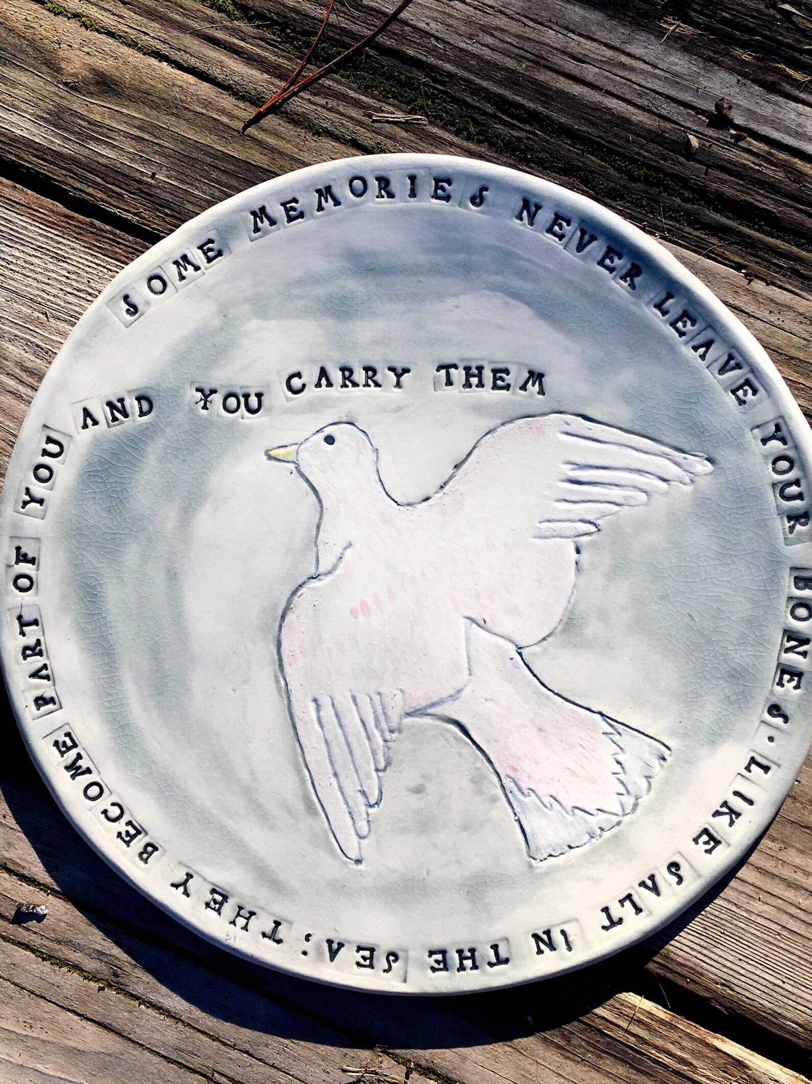 Dove in Flight Memorial Art Tile - Etsy