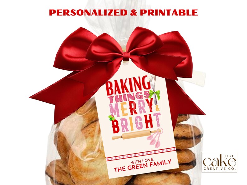 Personalized Digital File - Printable Holiday Baking Gift Tags ...