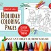 Printable Classic Christmas Coloring Pages, DIGITAL FILE Coloring Book ...
