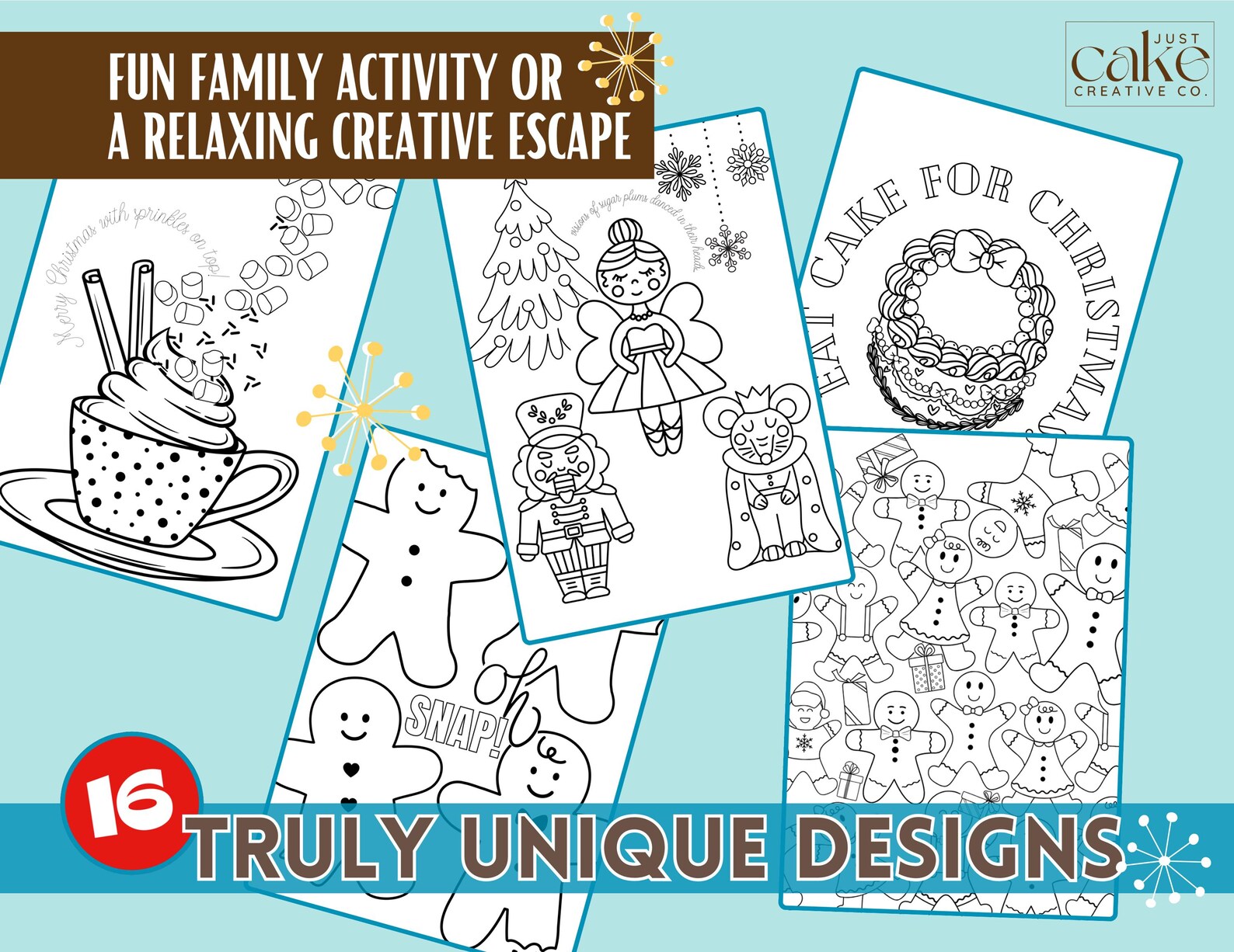 Printable Holiday Coloring Pages, DIGITAL FILE - PDF Christmas Coloring ...