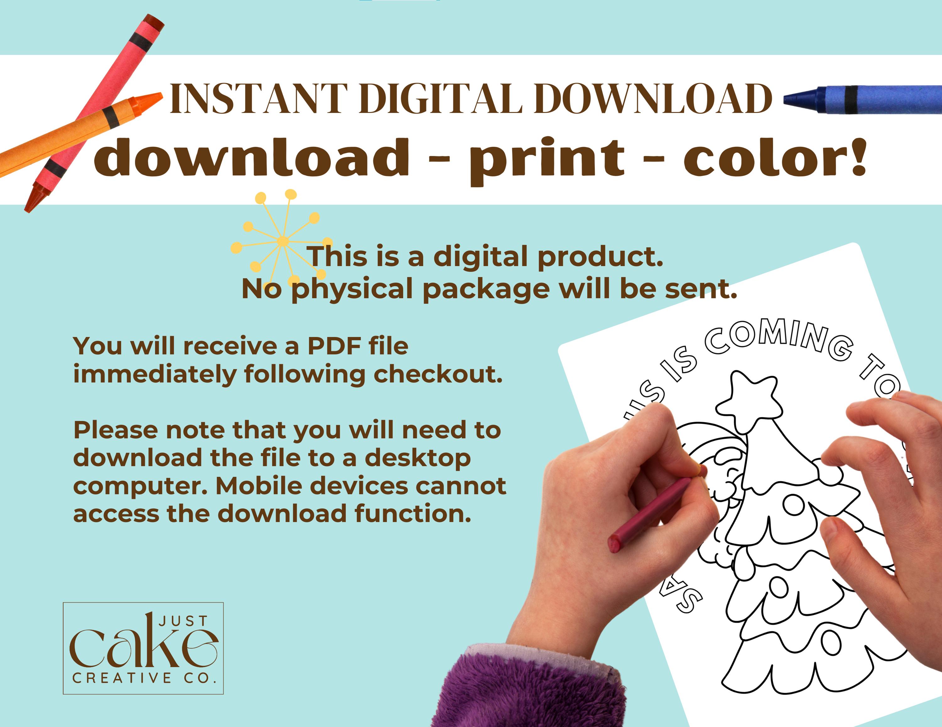 Printable Classic Christmas Coloring Pages, DIGITAL FILE Coloring Book ...