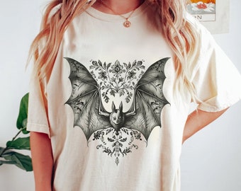 Vintage Halloween Bat Shirt, Goblincore Shirt, Bat Shirt, Dark ...