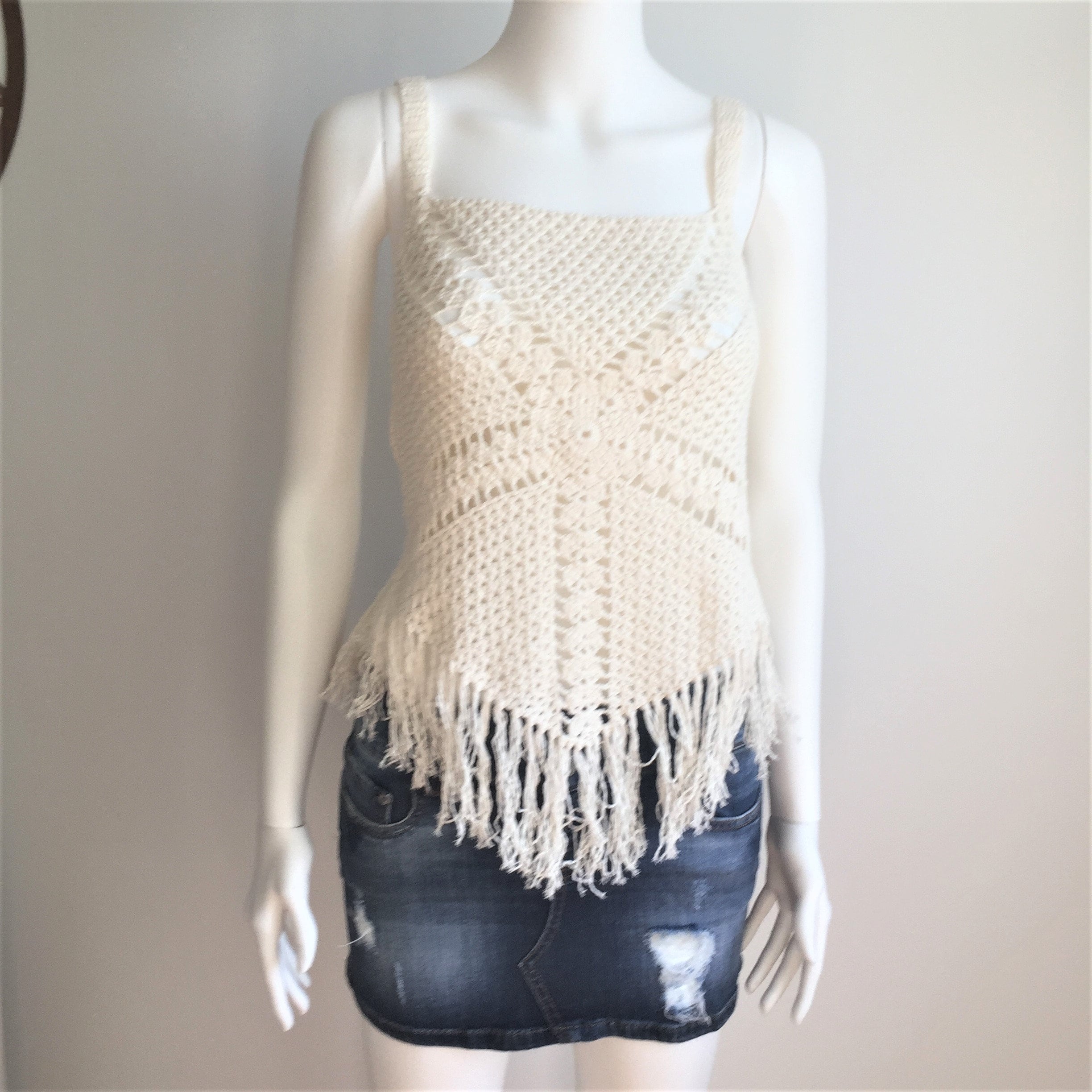 Cream Halter Top, Boho Ivory Crochet Crop, Festival Boho Top, Hippie ...
