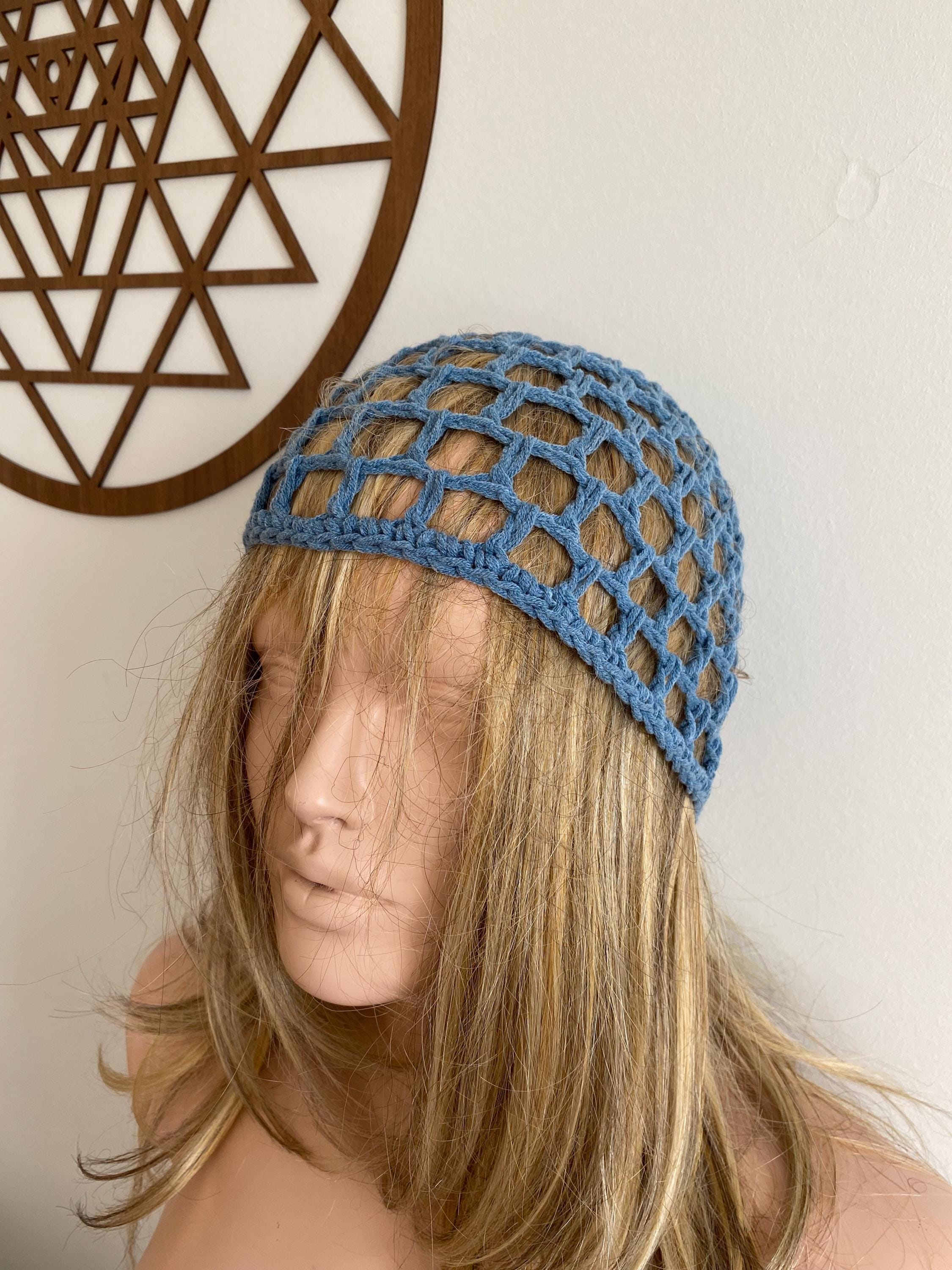Denim Jeans Blue Crochet Velvet Mesh Hat: All Color Skull Cap, Netted ...