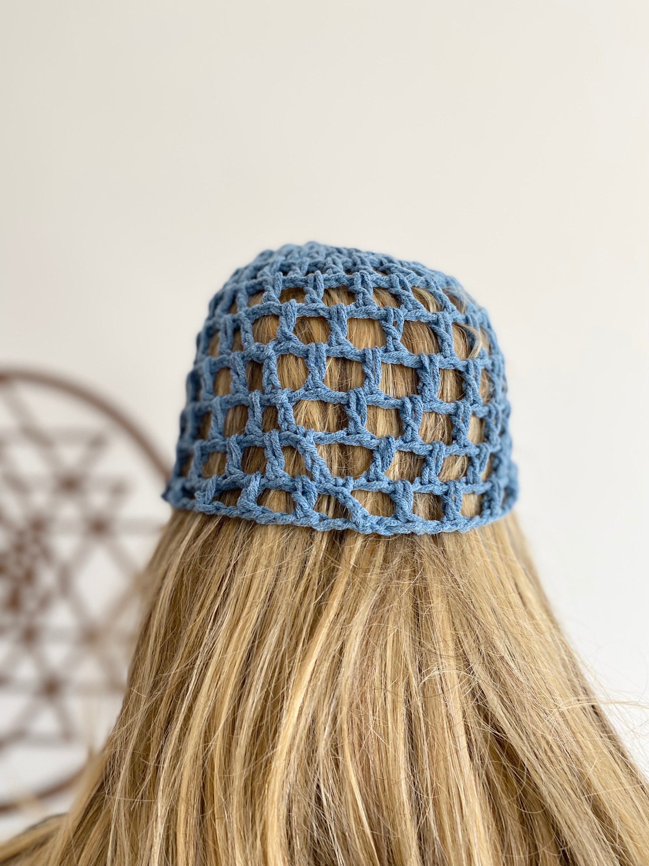 Denim Jeans Blue Crochet Velvet Mesh Hat, All Color Skull Cap, Netted ...