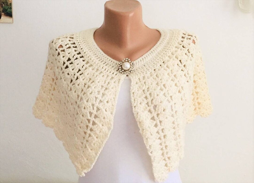 Ivory Bridal, Wedding Wrap Shawl, Crochetting Wrap, Cream Gown, Free ...