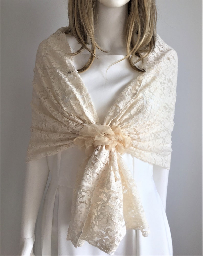 Cream Tulle Shrug Ivory Flowers Shawl Cream Wrap Wedding - Etsy