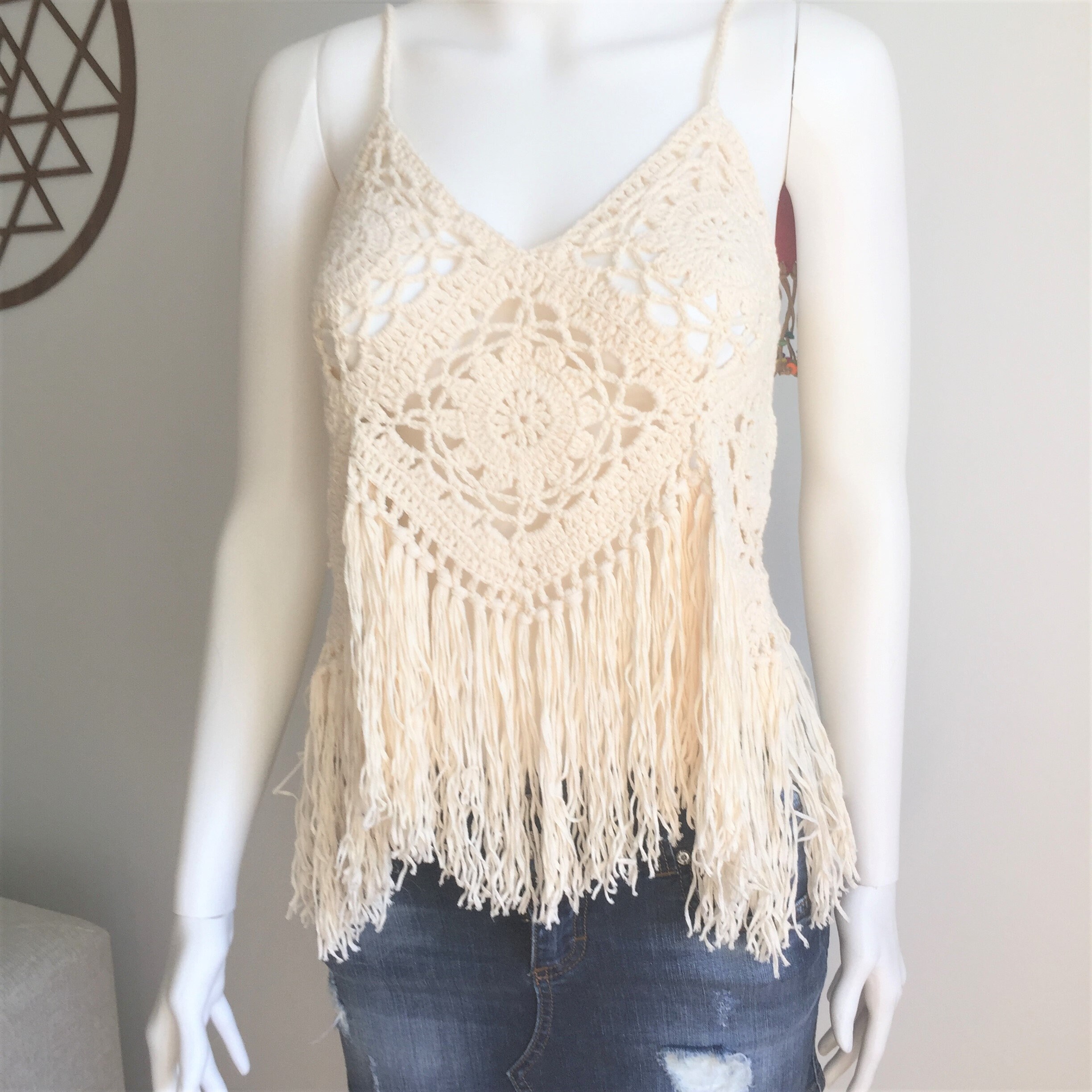 Cream Halter Top, Boho Ivory Crochet Crop, Festival Boho Top, Hippie ...