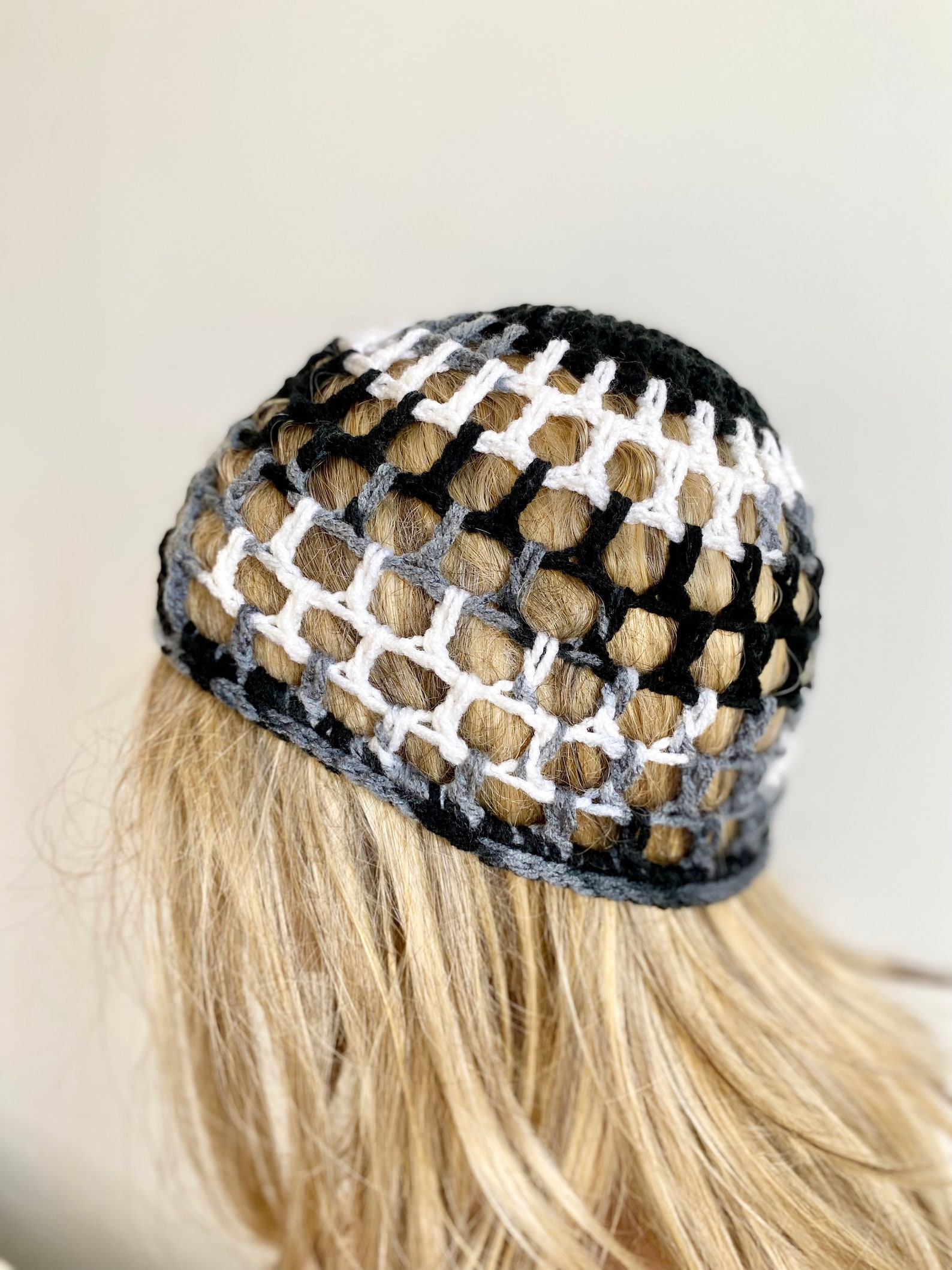 Crochet Ombre Mesh Hat, Colorful Skull Cap, Netted Mesh Beanie ...