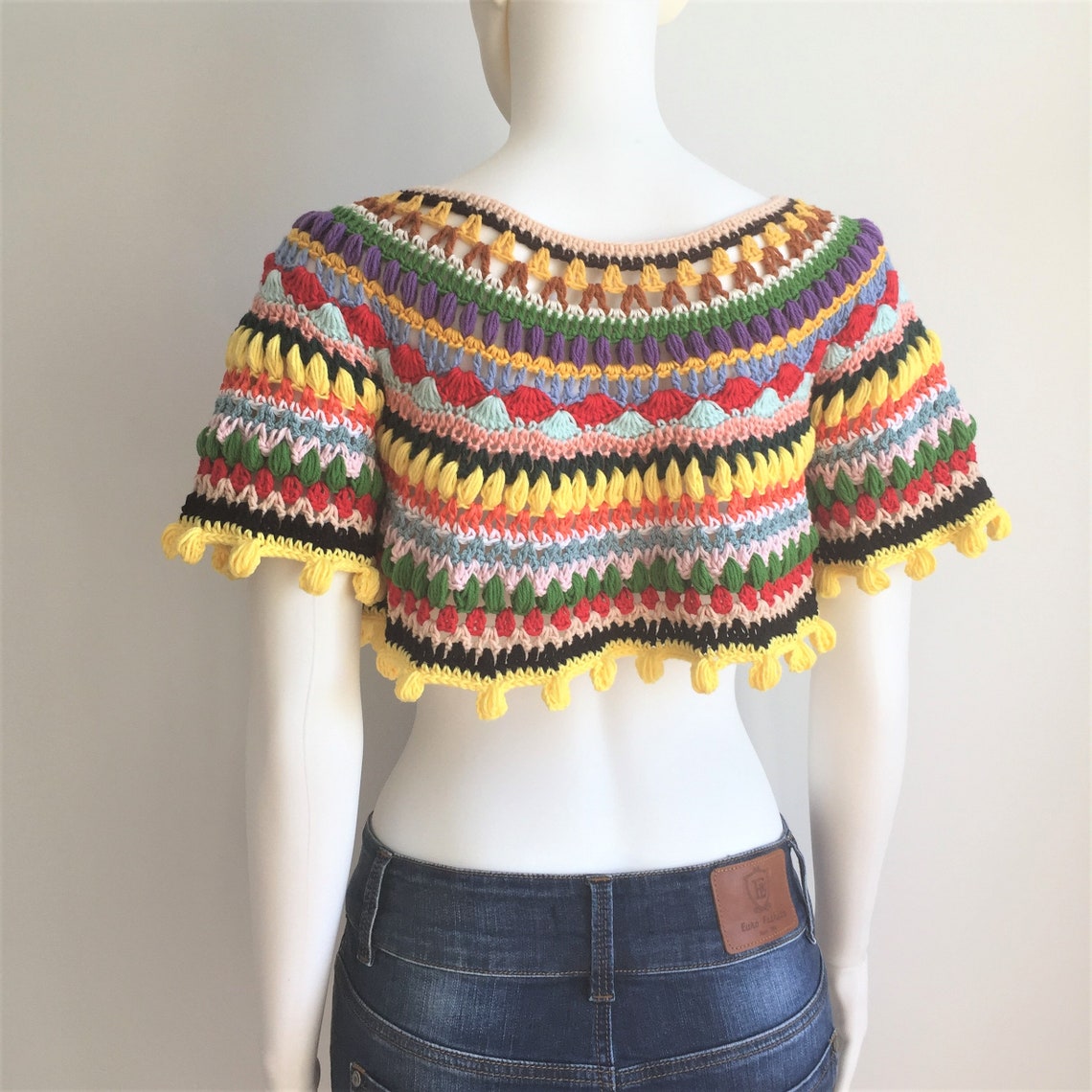 Colorful Halter Top Boho Crochet Crop Festival Boho Top - Etsy