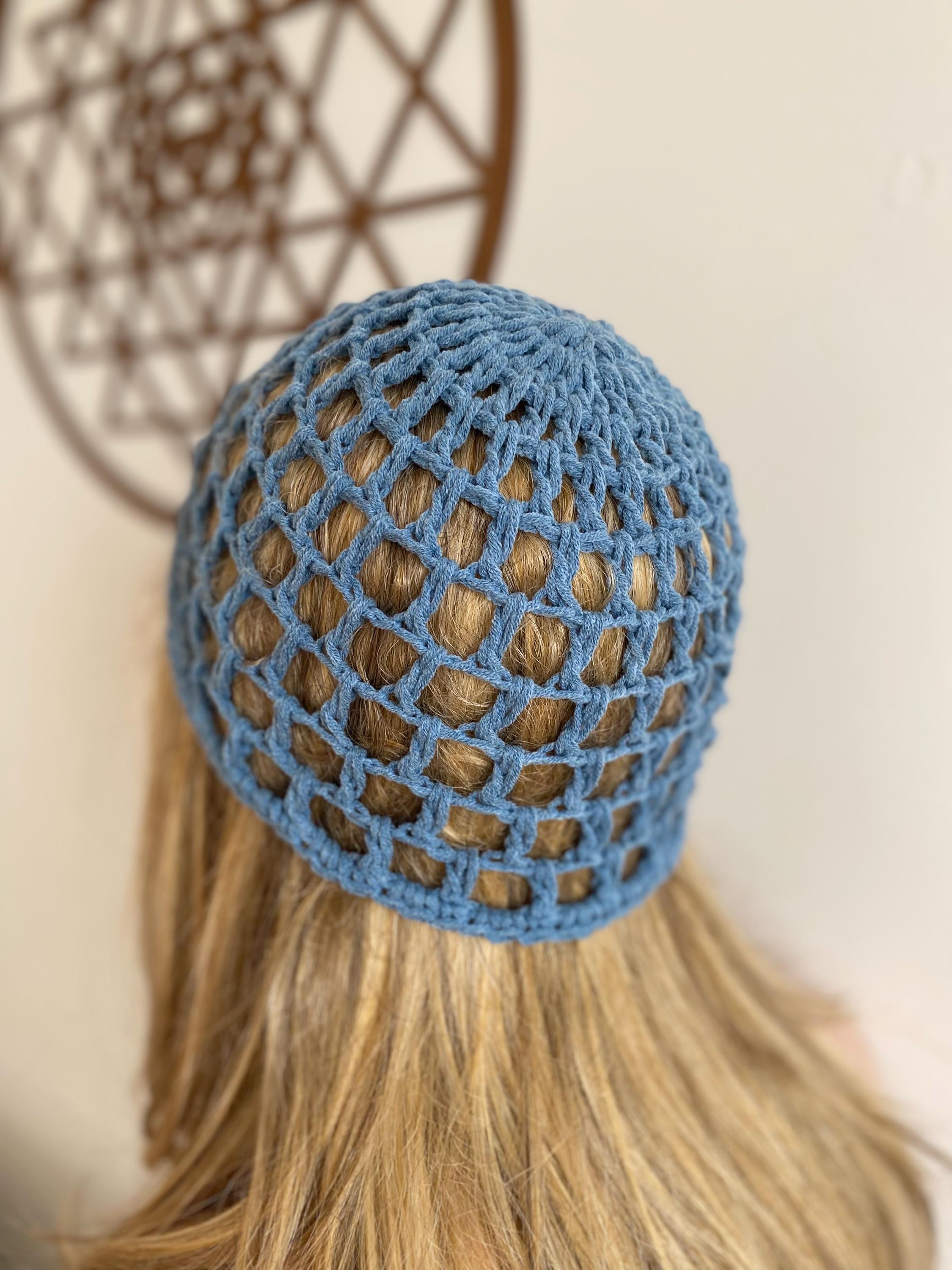 Denim Jeans Blue Crochet Velvet Mesh Hat: All Color Skull Cap, Netted ...
