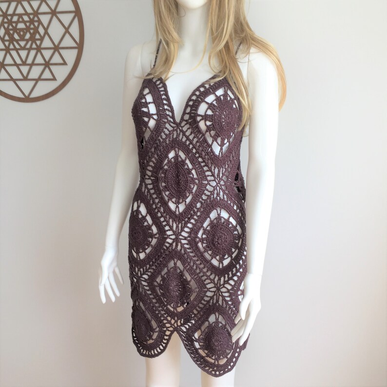 Bitter Brown Dress Boho Crochet Dress Festival Boho Top - Etsy