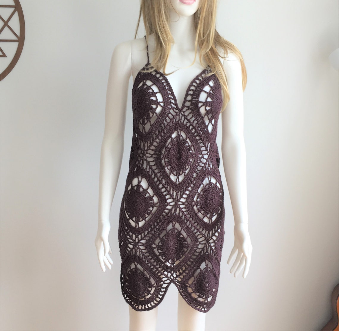 Bitter Brown Dress Boho Crochet Dress Festival Boho Top - Etsy