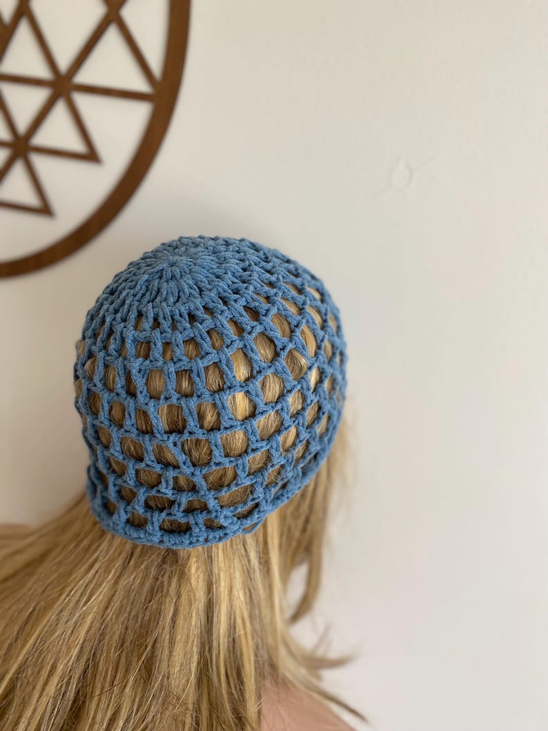 Denim Jeans Blue Crochet Velvet Mesh Hat: All Color Skull Cap, Netted ...