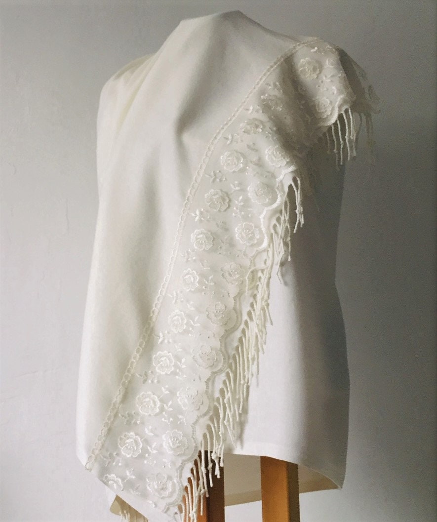 Wedding Shawl Bridal Shawl Cream Ivory Beige Wrap Shawl | Etsy