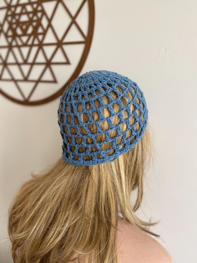 Denim Jeans Blue Crochet Velvet Mesh Hat: All Color Skull Cap, Netted ...