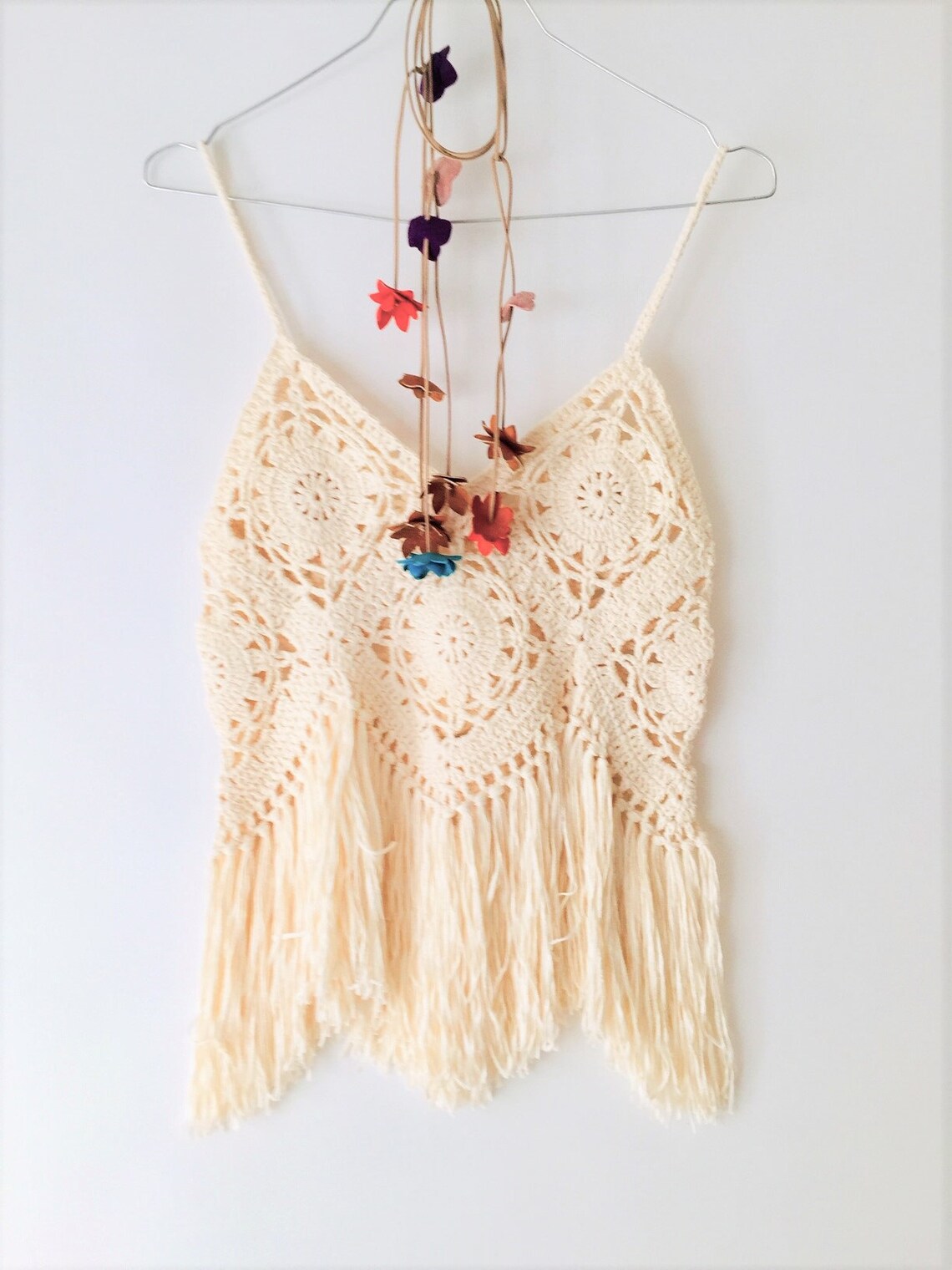 Cream Halter Top, Boho Ivory Crochet Crop, Festival Boho Top, Hippie ...