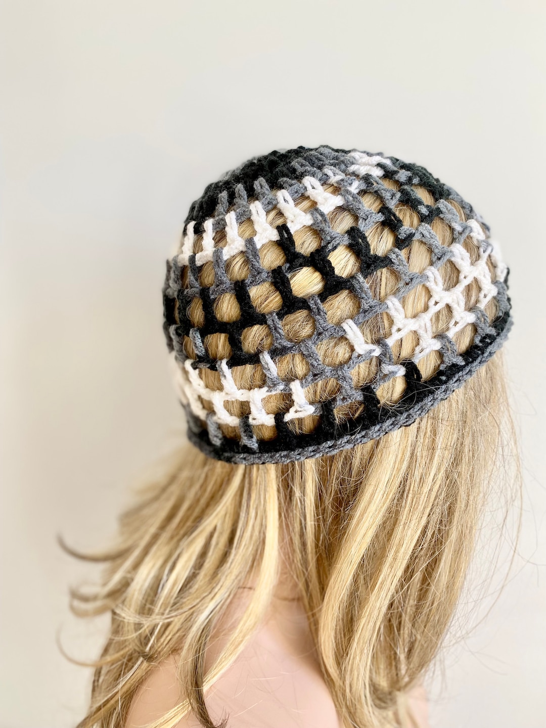 Crochet Ombre Mesh Hat, Colorful Skull Cap, Netted Mesh Beanie ...