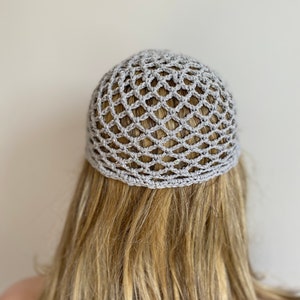 Crochet Coton Mesh Hat, All Color Skull Cap, Netted Mesh Beanie ...