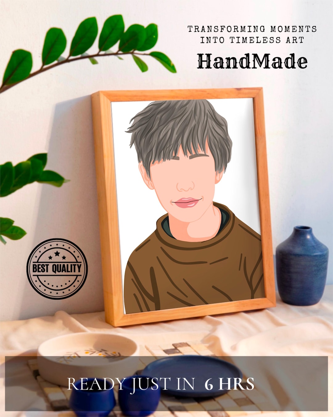 Digital Portrait, Faceless, Handmade Faceless Art, Faceless Digital ...