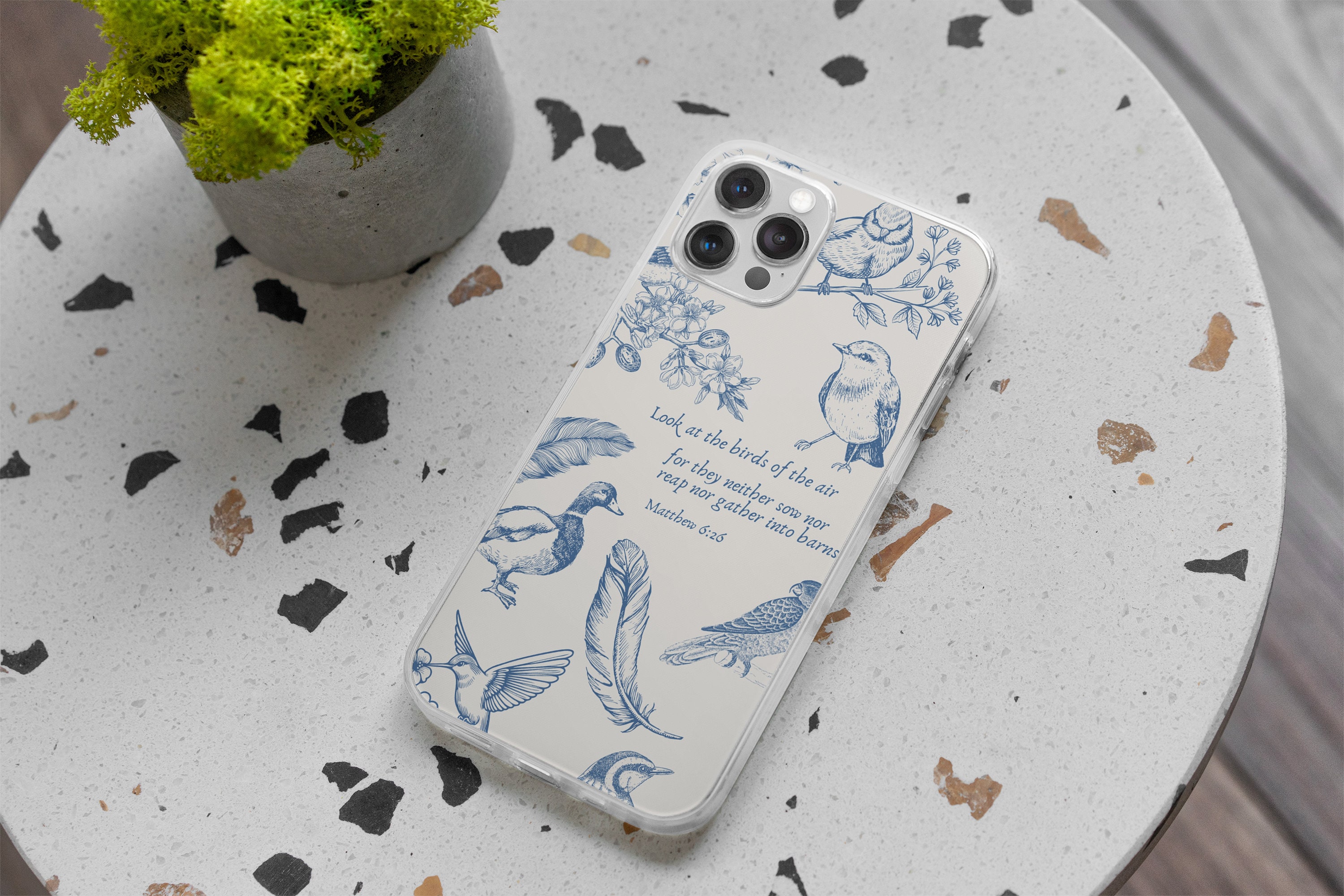 Birds of the Air Toile Sketch iPhone Case Minimalistic Sketch Design ...