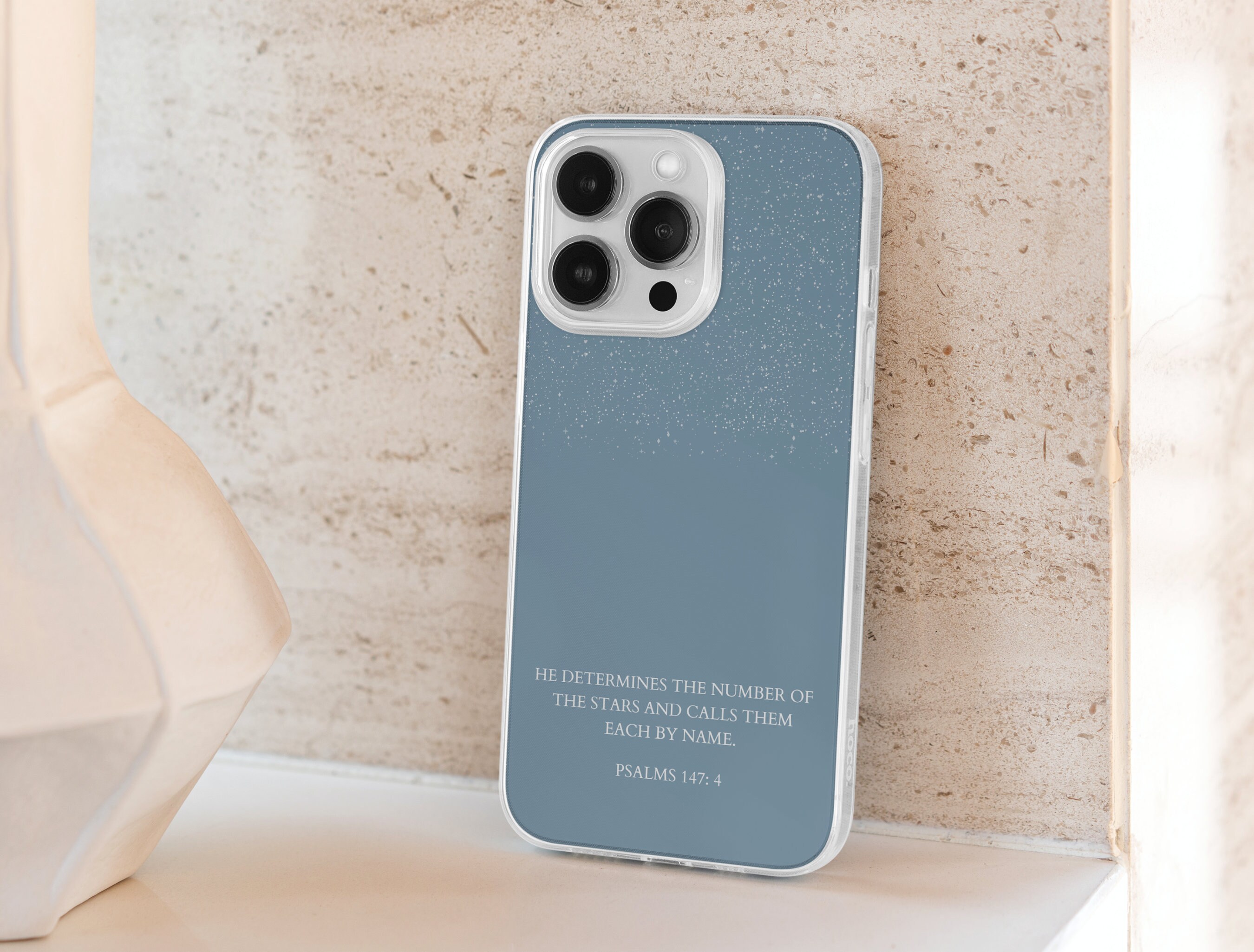 Night Stars Christian Phone Case - Minimalistic Design, Clear Phone ...