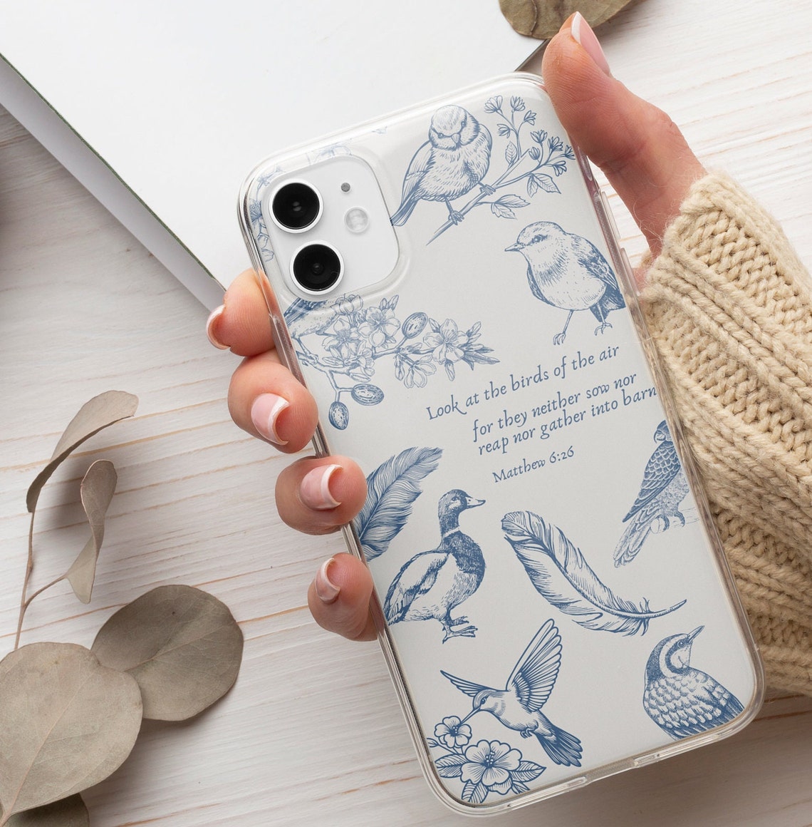 Birds of the Air Toile Sketch iPhone Case Minimalistic Sketch Design ...