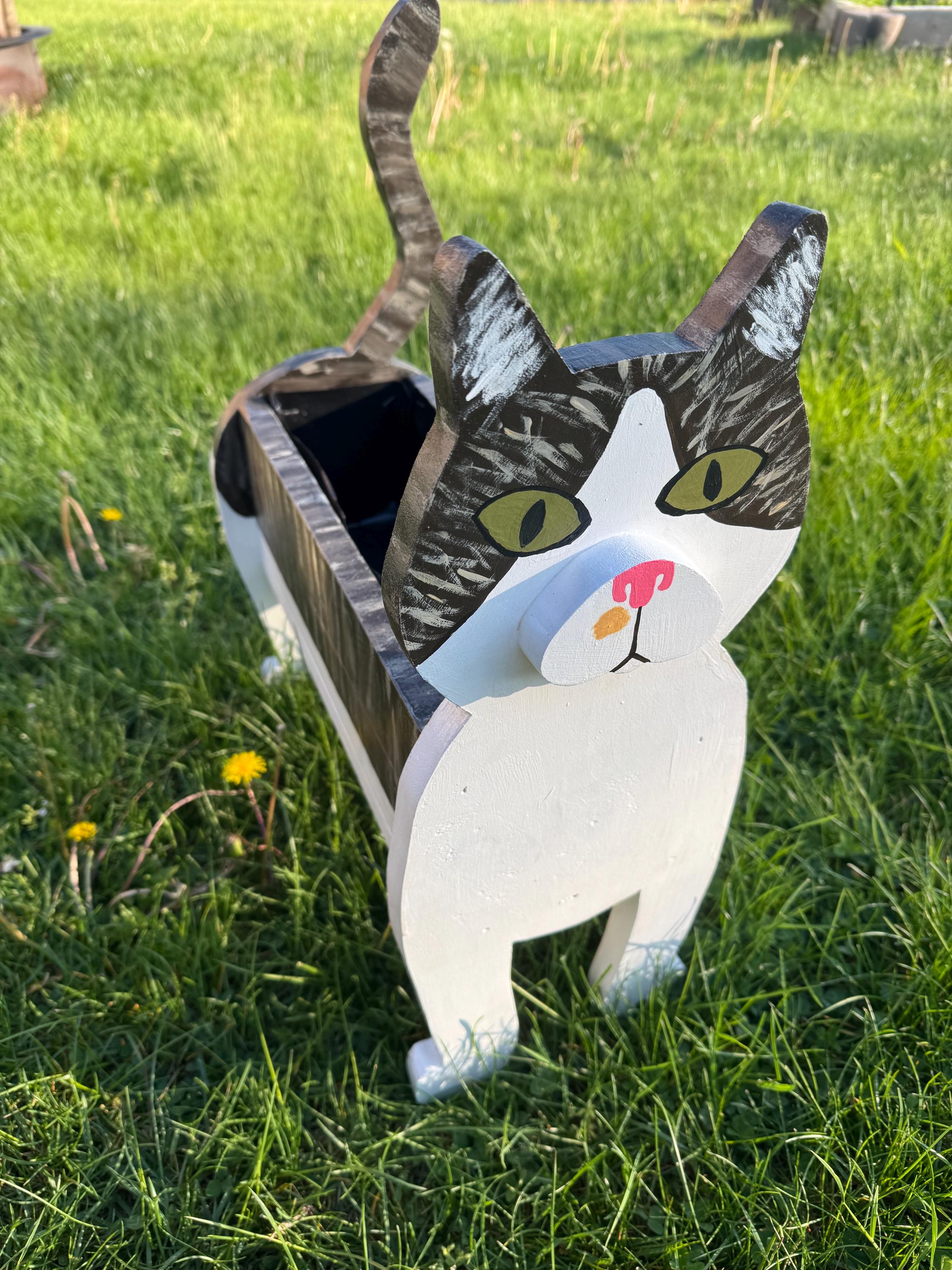 Personalized Wooden Cat Planter Box - Etsy