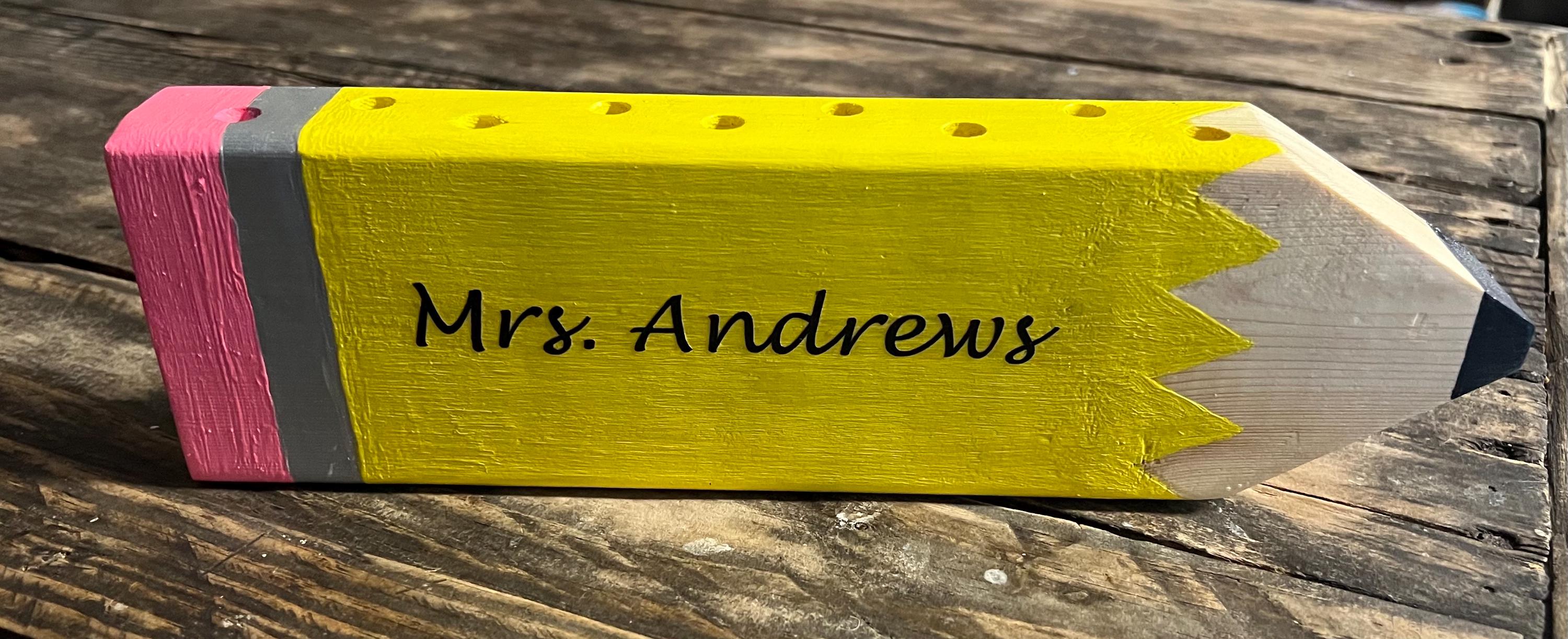 Wooden Pencil Shaped Pencil Holder - Etsy
