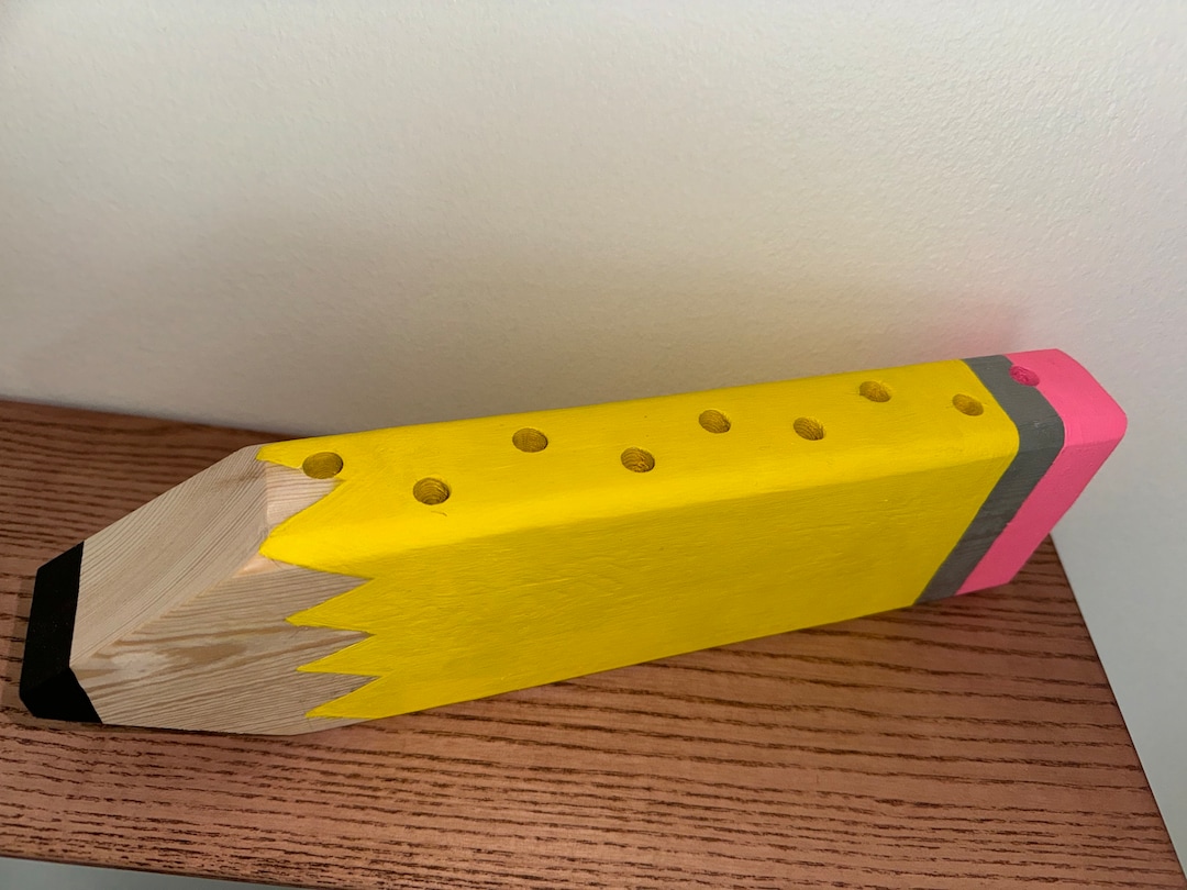 Wooden Pencil Shaped Pencil Holder - Etsy