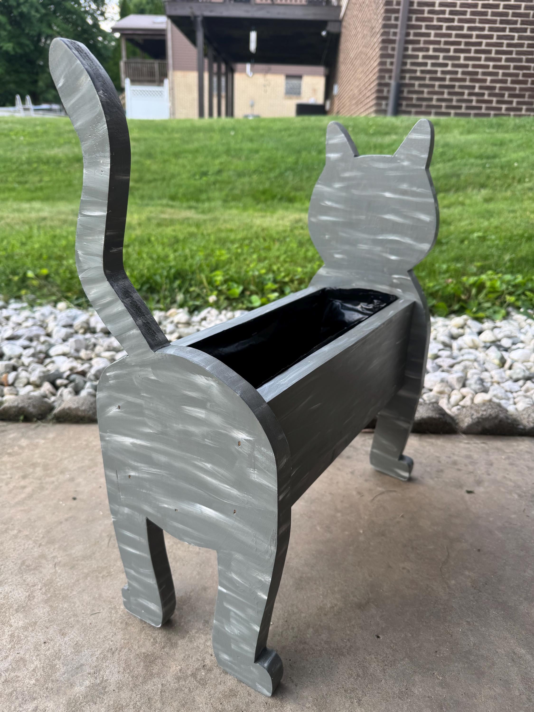 Personalized Wooden Cat Planter Box - Etsy