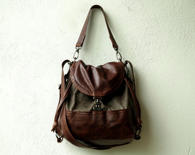 Convertible Backpack 1904 PORTER PACK Wax Canvas Rucksack Waxed Canvas ...