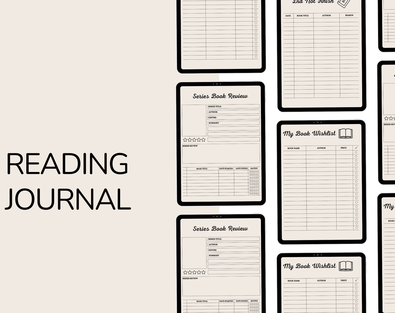 Printable Reading Tracker Journal Reading Log Book Tracker Book Journal ...