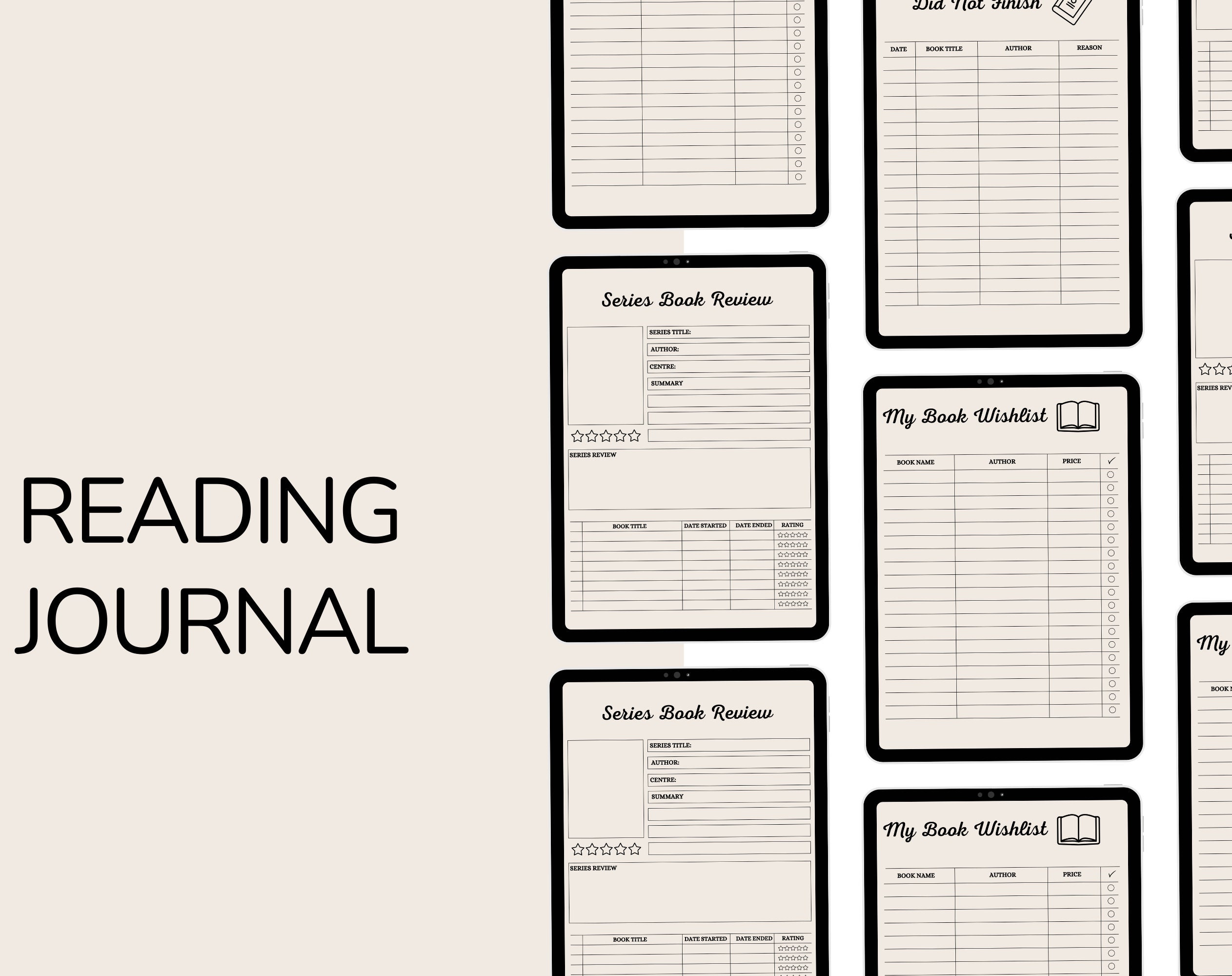 Printable Reading Tracker Journal Reading Log Book Tracker Book Journal ...