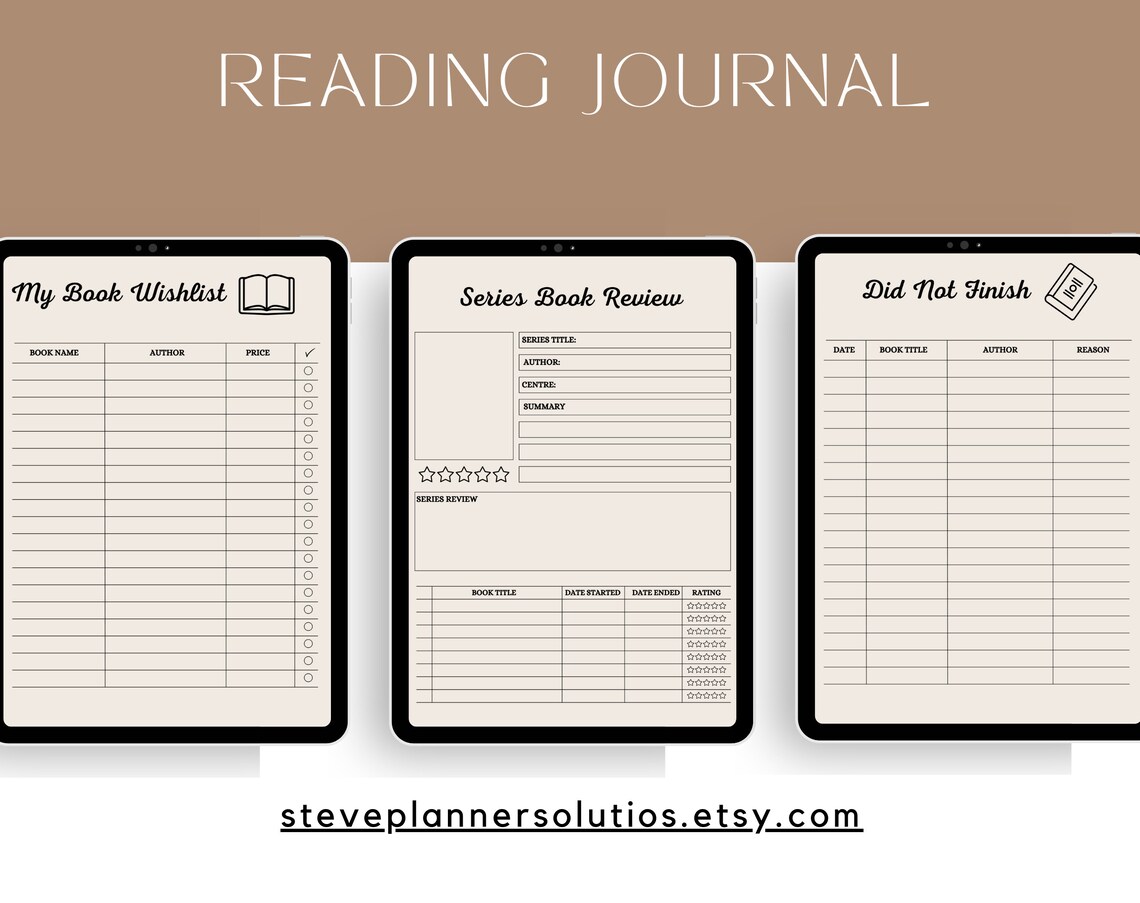 Printable Reading Tracker Journal Reading Log Book Tracker Book Journal ...