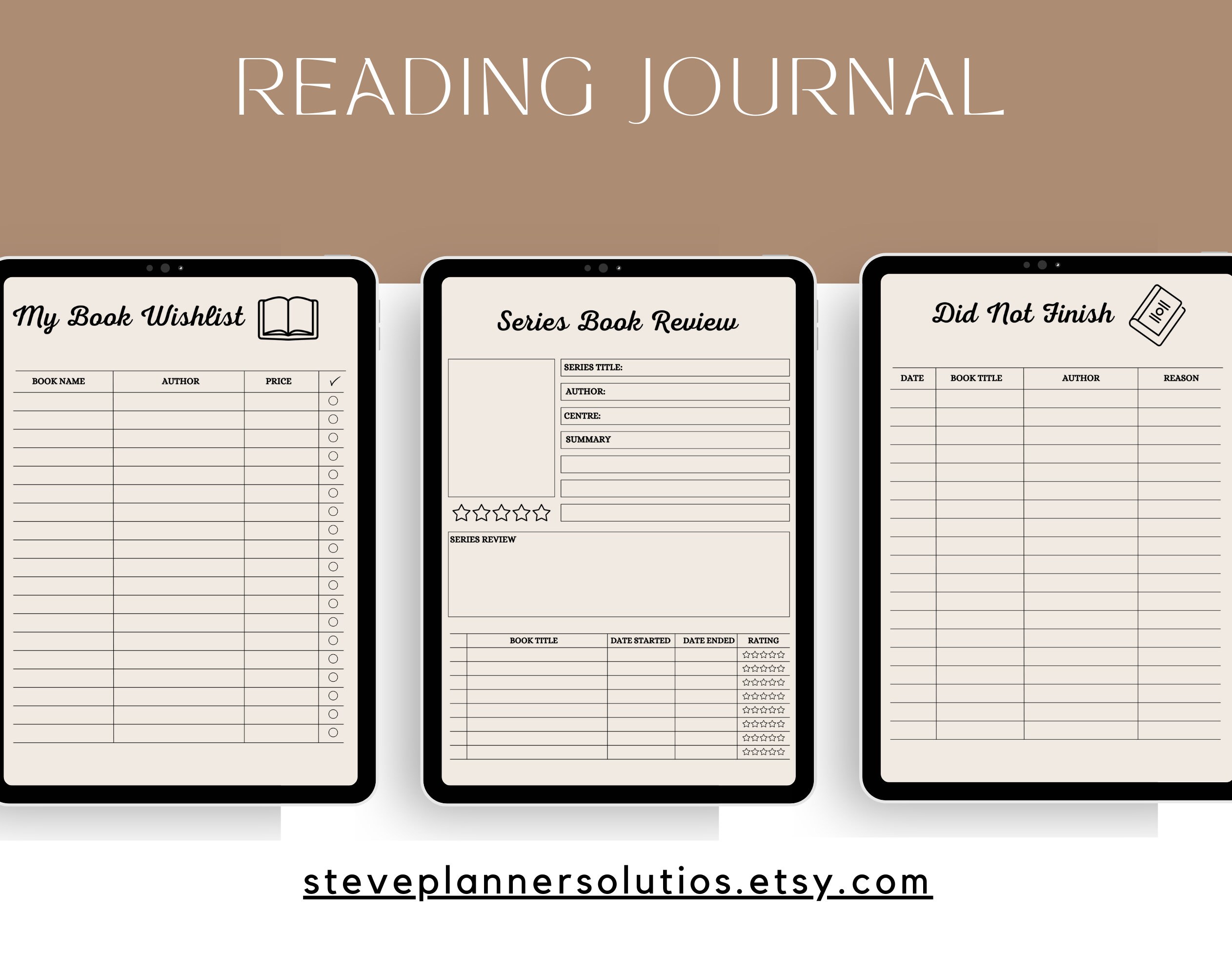 Printable Reading Tracker Journal Reading Log Book Tracker Book Journal ...