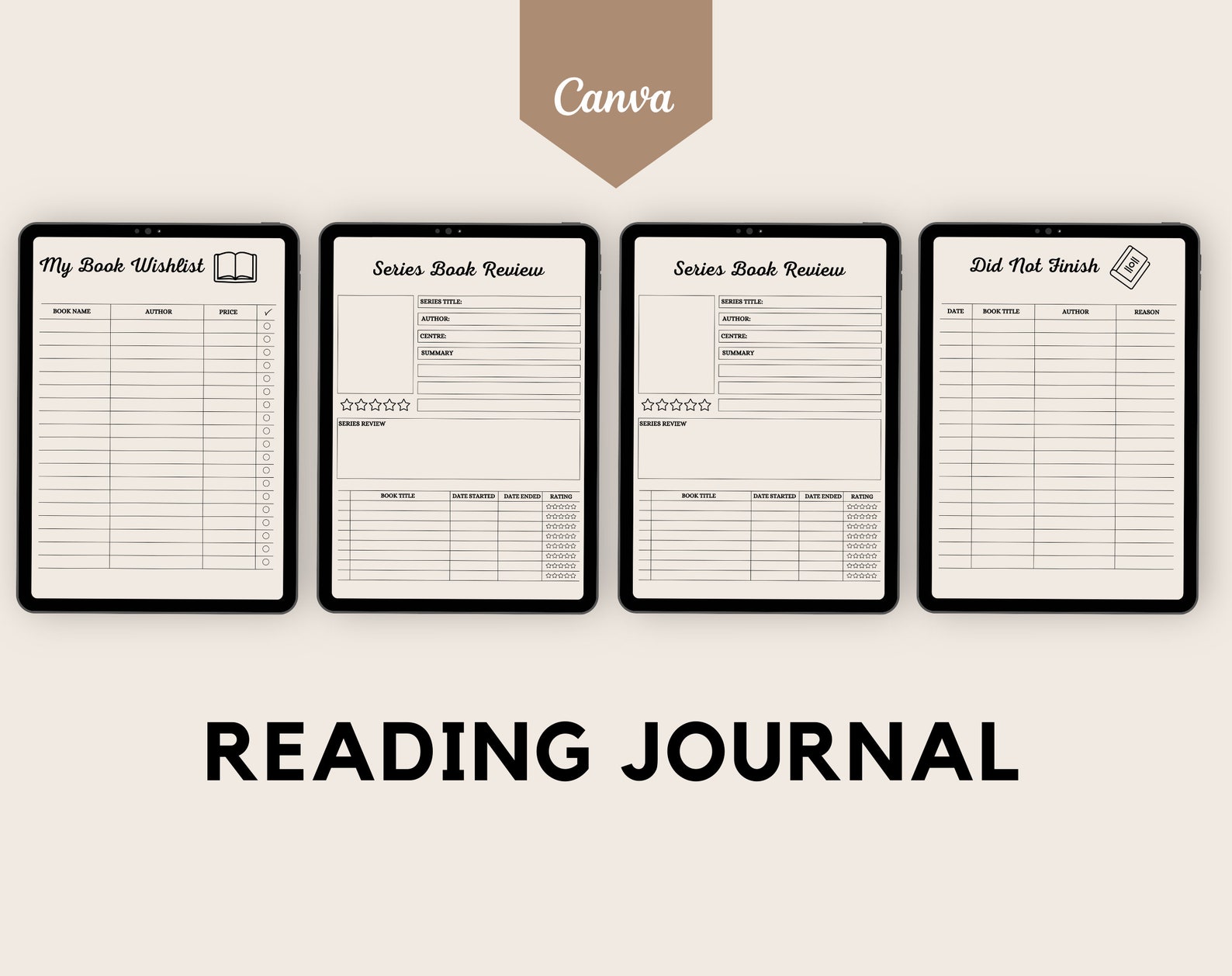 Printable Reading Tracker Journal Reading Log Book Tracker Book Journal ...