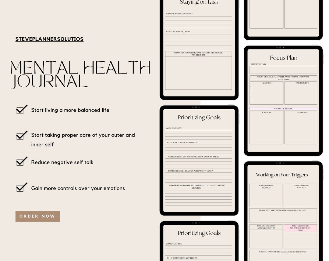 Mental Health Journal Printable, Mental Health Journal, Printable ...
