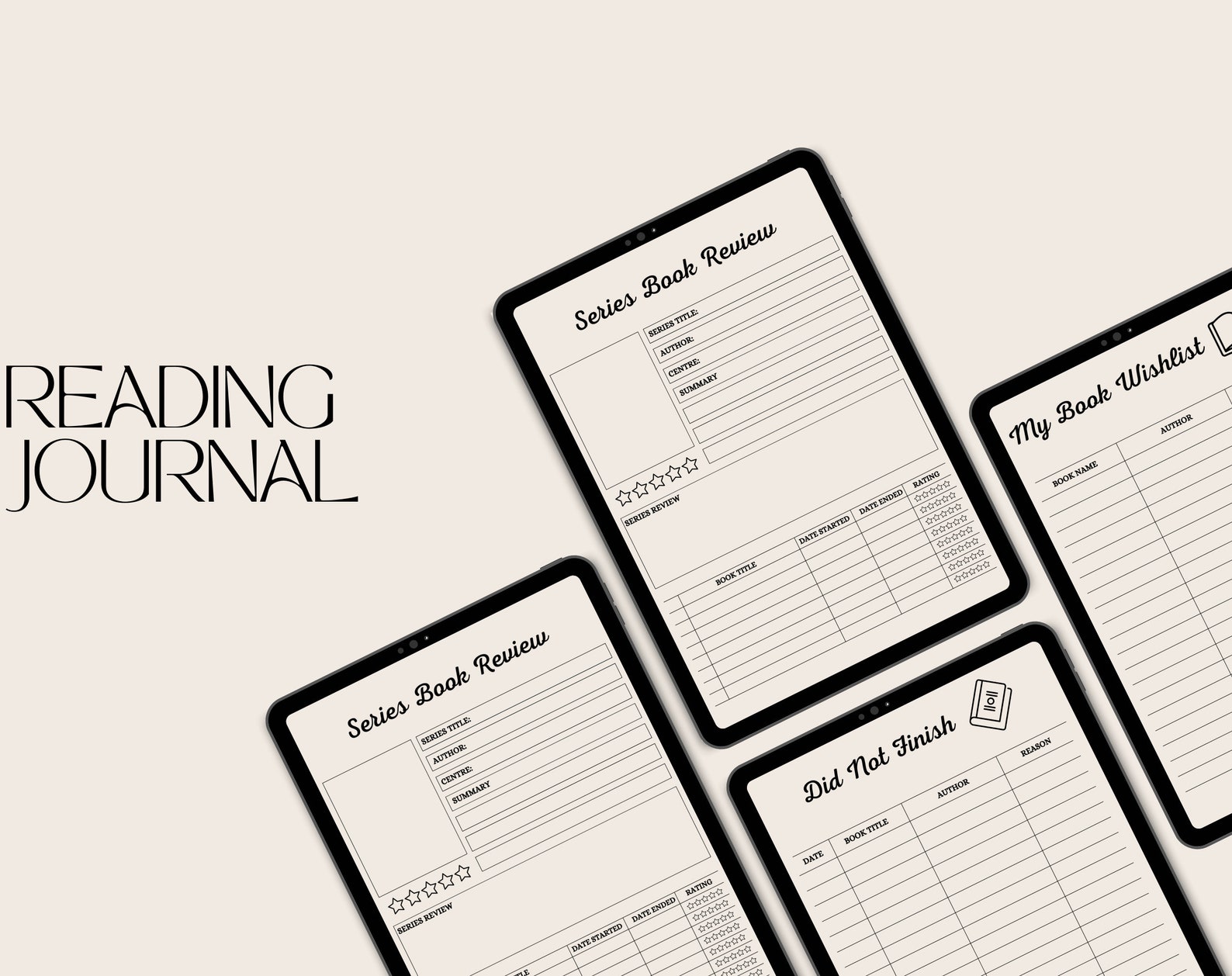 Printable Reading Tracker Journal Reading Log Book Tracker Book Journal ...