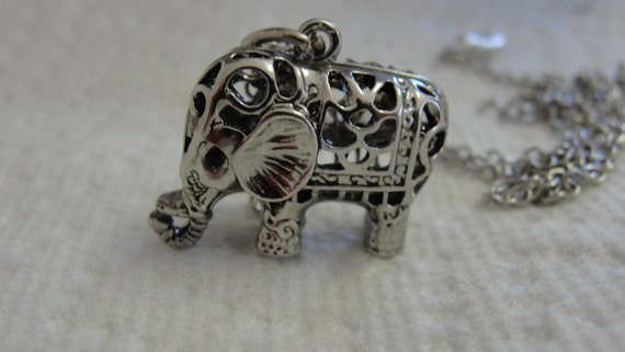 Items similar to Elephant Pendant 15 inch Chain with 2 1/2 inch ...