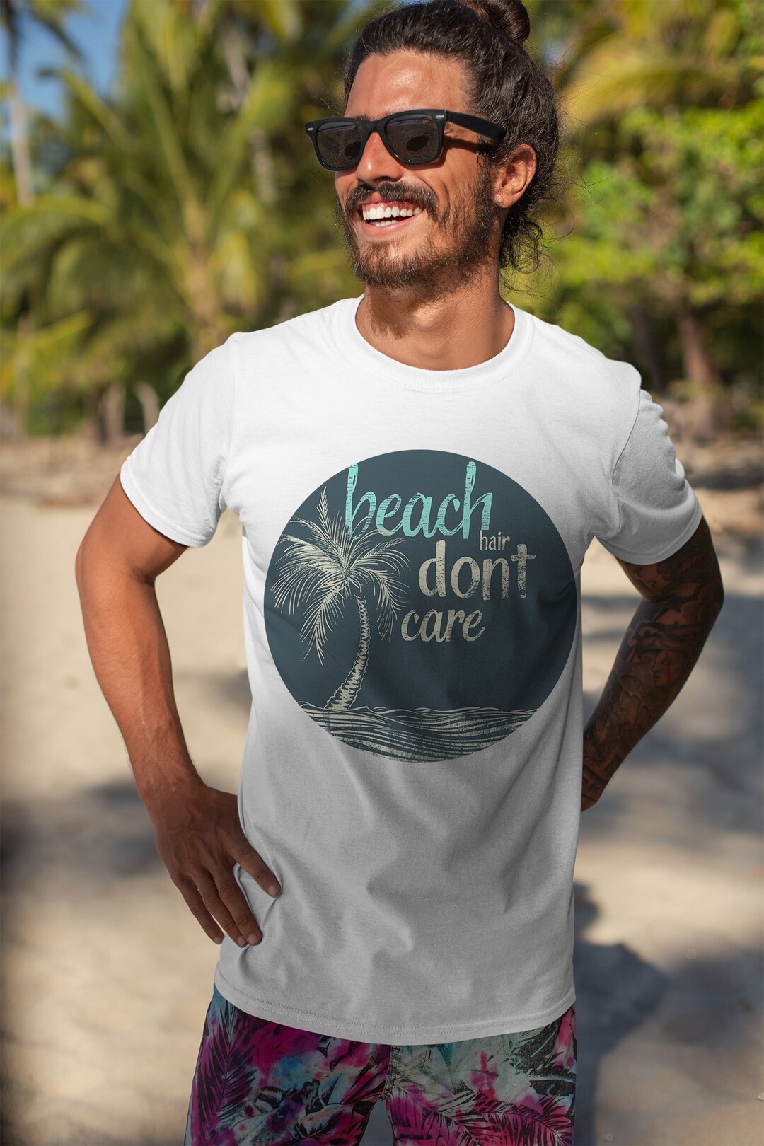 Beach Hair Dont Care Palm Trees Etsy