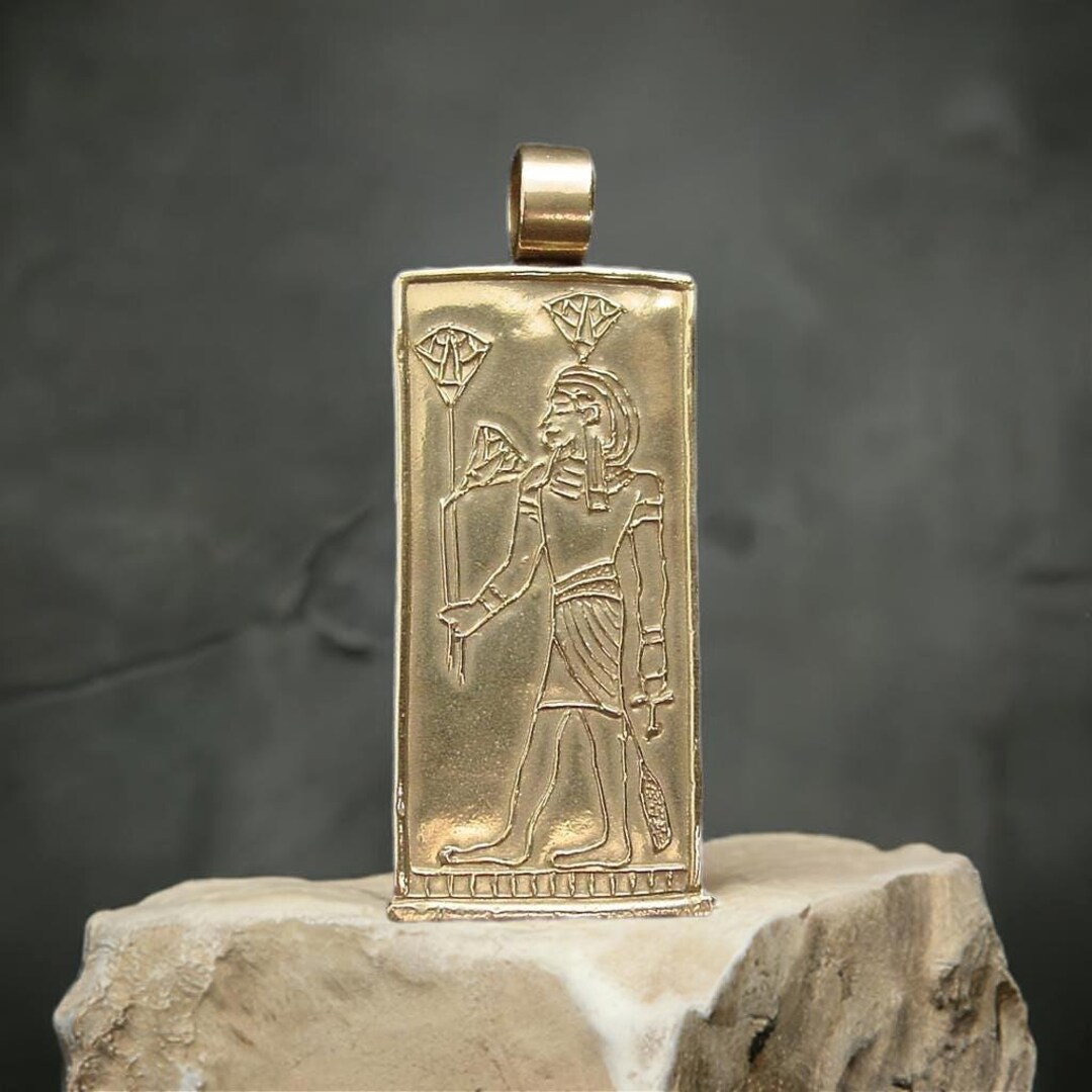 Nefertem Egyptian Blue Lotus God Pendant: Hand-carved God of Perfume ...