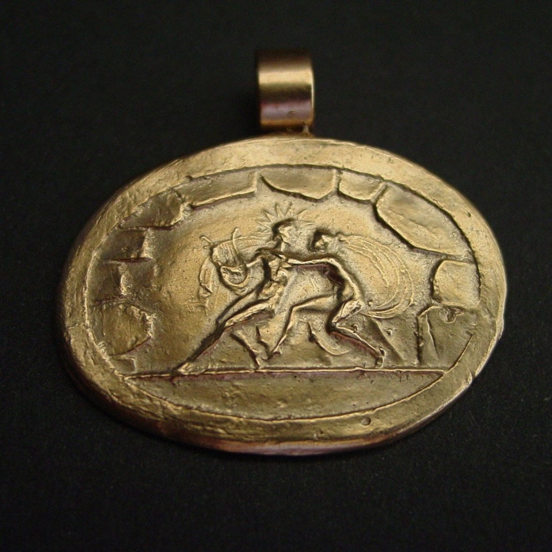 Apollo and Nymph Cyrene Cameo Intaglio - Handcrafted Cameo Pendant ...