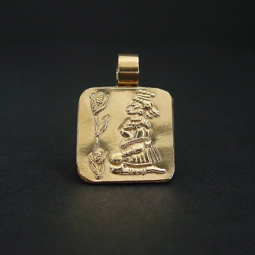 Tonantzin Aztec Corn Goddess Pendant: Hand-carved Mesoamerican Necklace ...