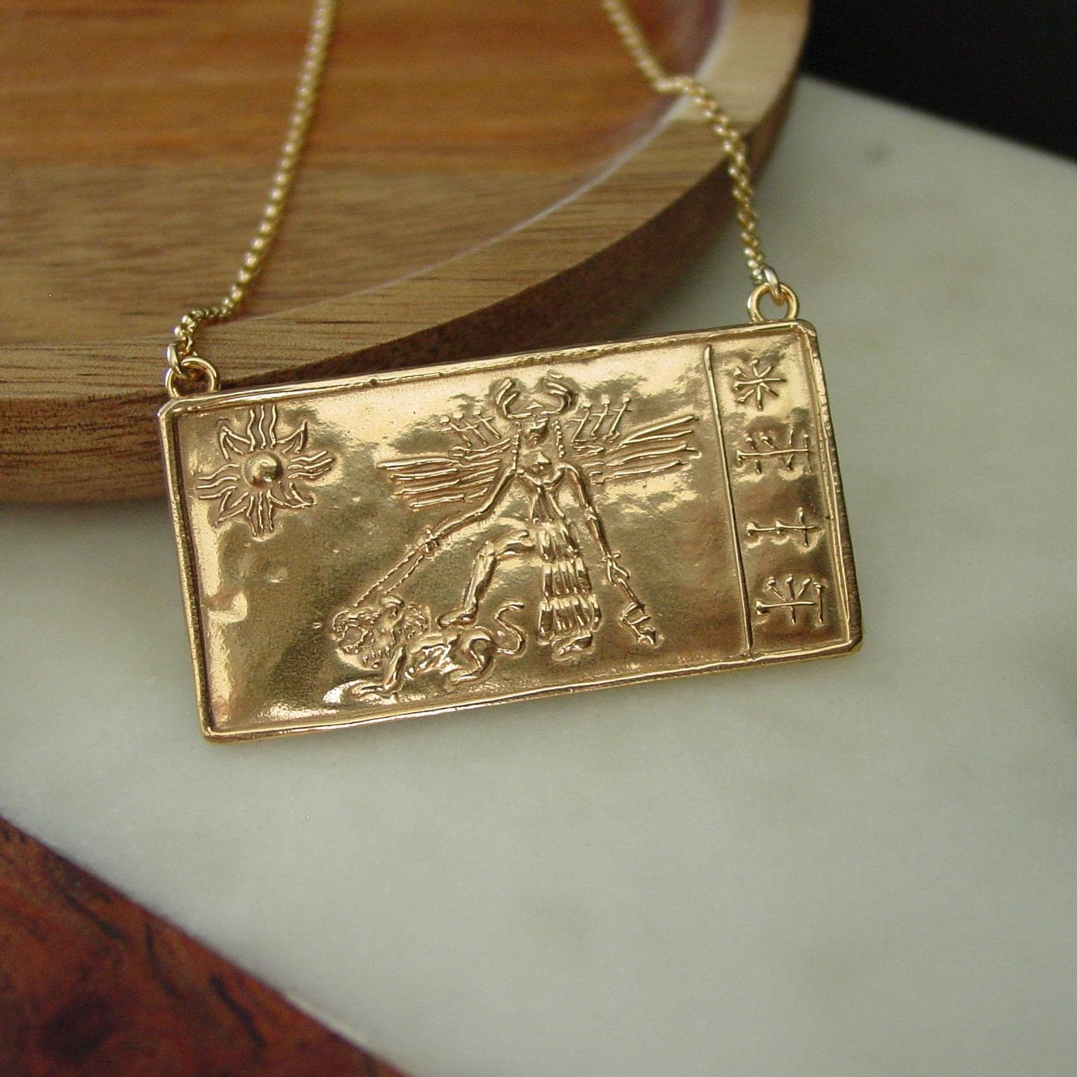 Ishtar Inanna Assyrian Goddess of Love Necklace: Hand-carved Cuneiform ...