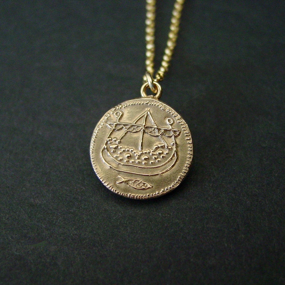 Hedeby Viking Drakkar Coin Necklace: Hand-carved Museum Replica ...