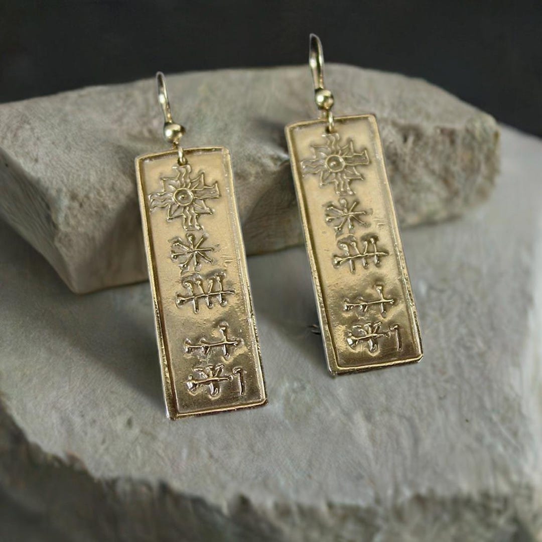 Ishtar Inanna Assyrian Goddess of Love & War Cuneiform Museum Earrings ...
