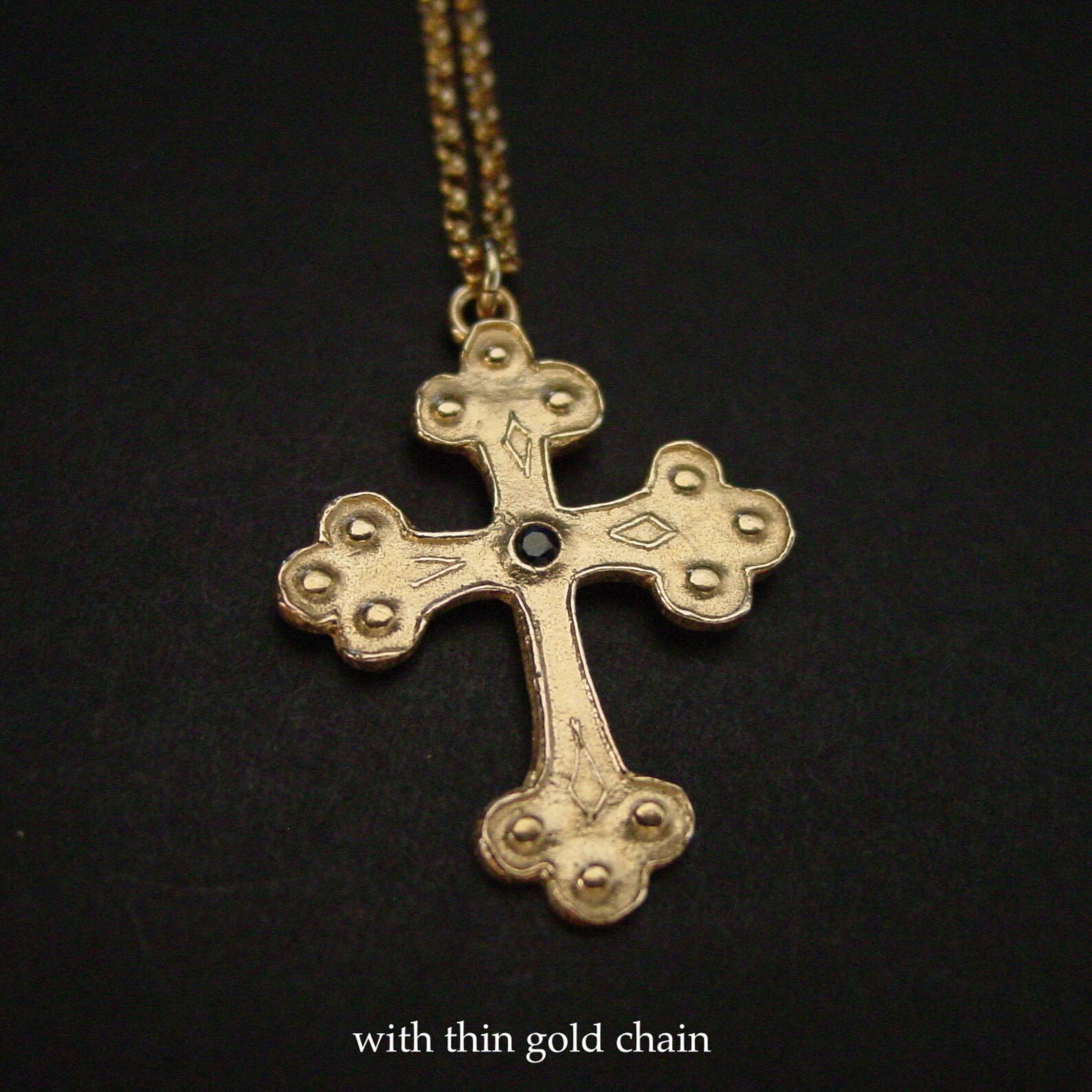 Byzantine Cross Necklace With Sapphire Orthodox Cross - Etsy