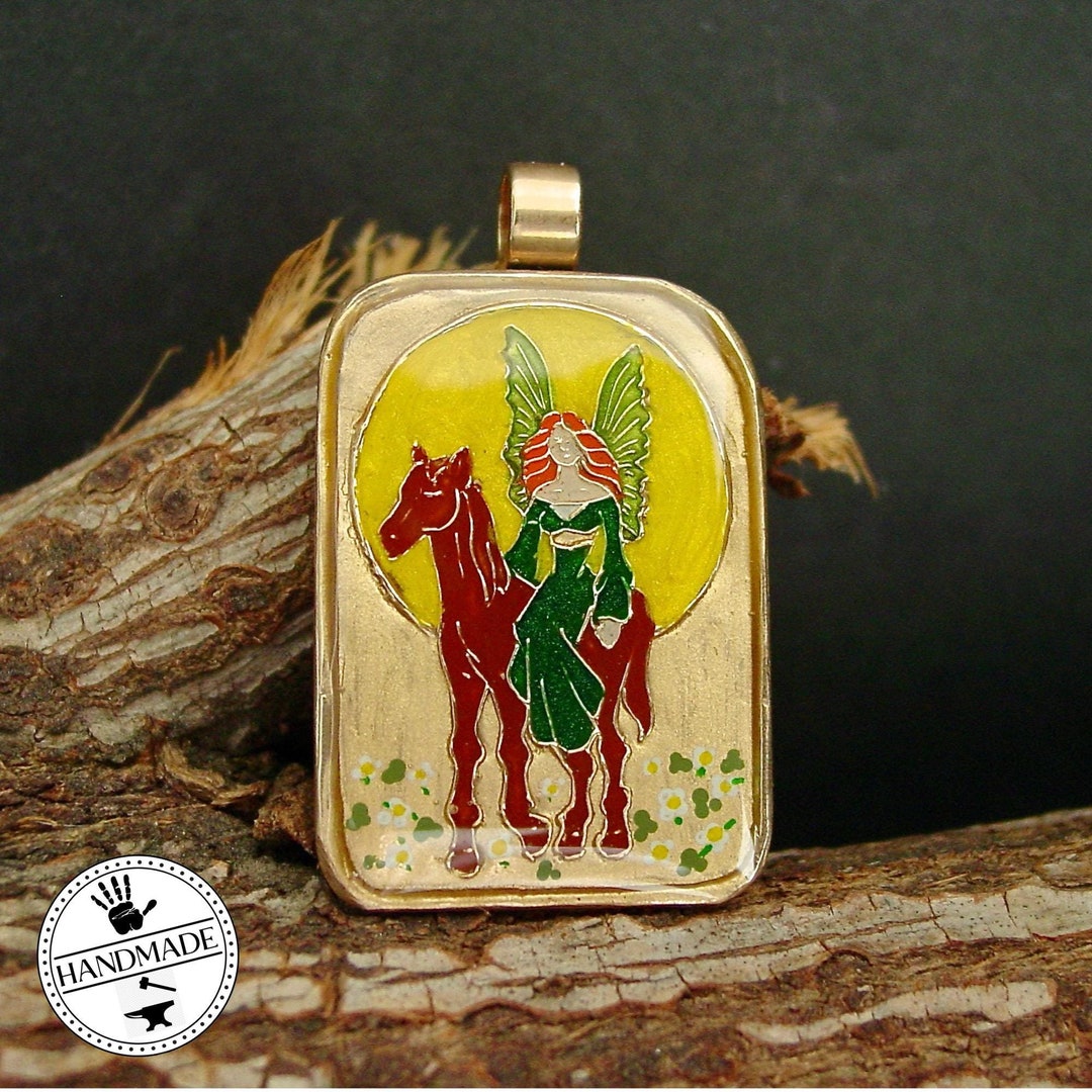 Hand Painted Irish Celtic Goddess Aine Pendant: Jeweler's Bronze Fairy ...