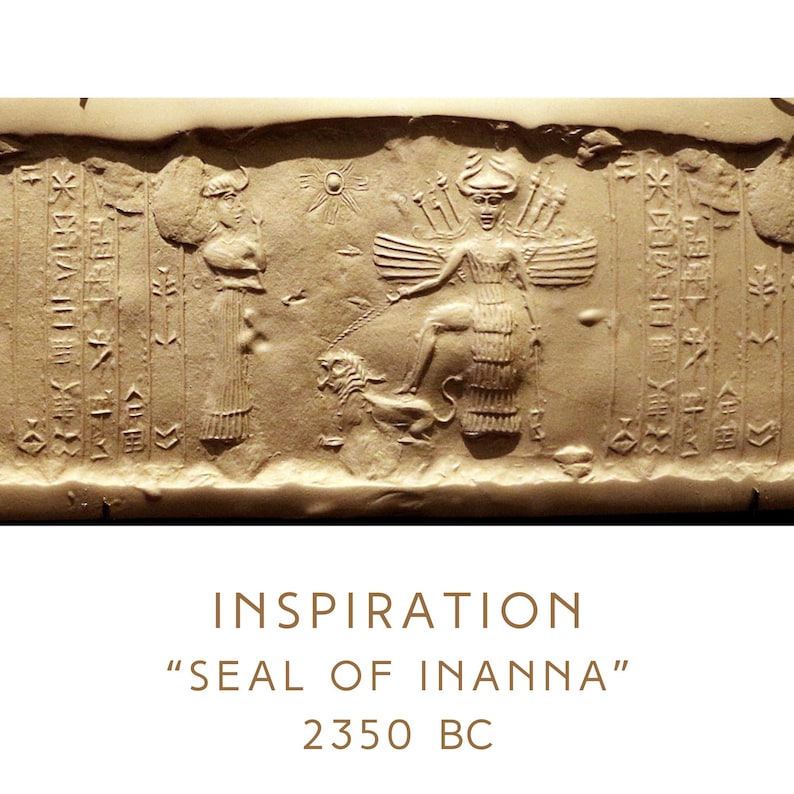 Ishtar Inanna Assyrian Goddess of Love Necklace: Hand-carved Cuneiform ...